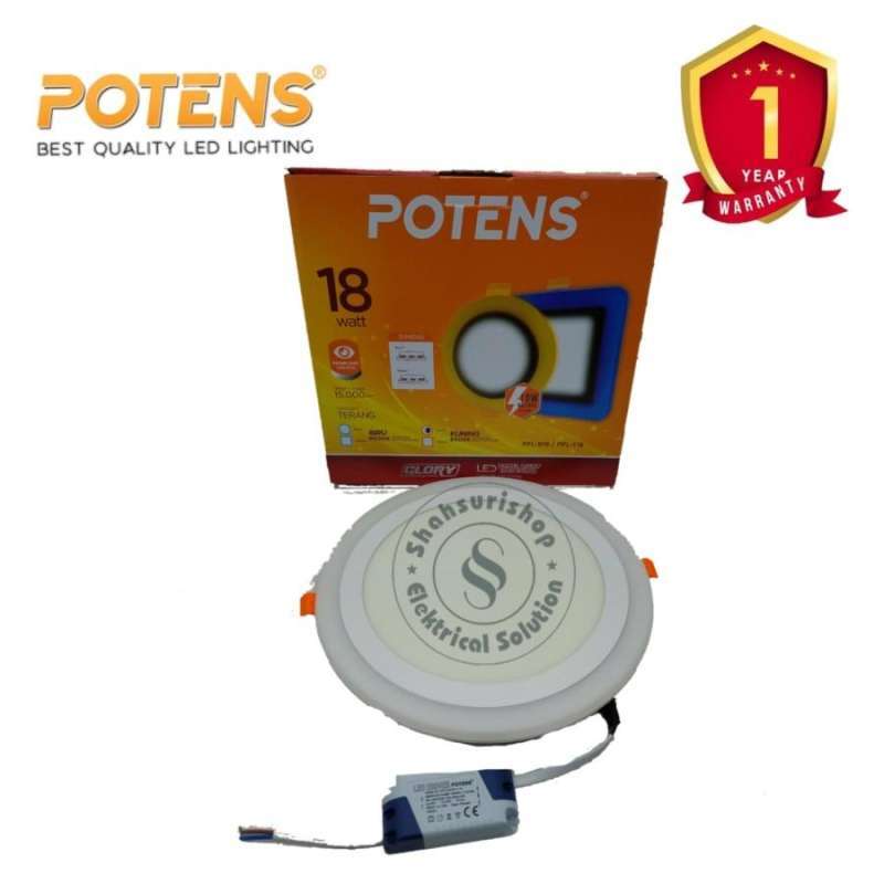 Jual Potens Lampu Panel Led 2 Warna Bulat 18 Watt + 6 Watt Ppl-b18 Sni ...