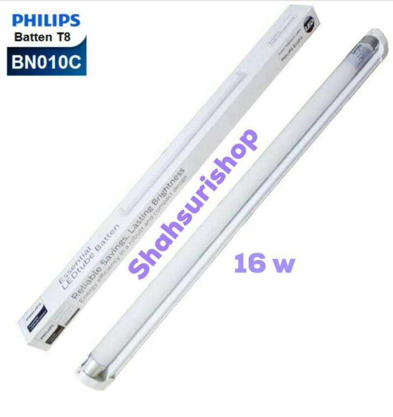 Jual Tl Philips Bn010c 1200mm Led Tube Ecofit T8 Set 16w 16 W Kap Komplit - Putih - Tanpa Buble ...