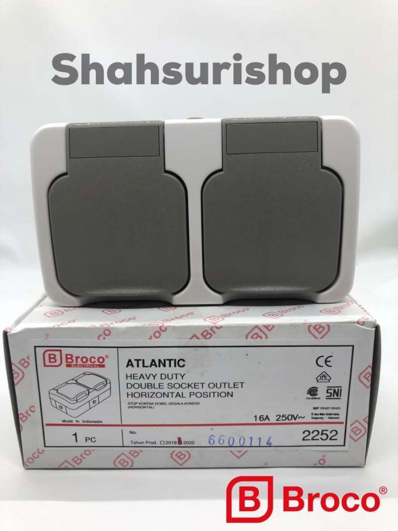 Jual STOP KONTAK 2 GANG BROCO ATLANTIC 2252 OUTBOW WATERPROOF di Seller ...