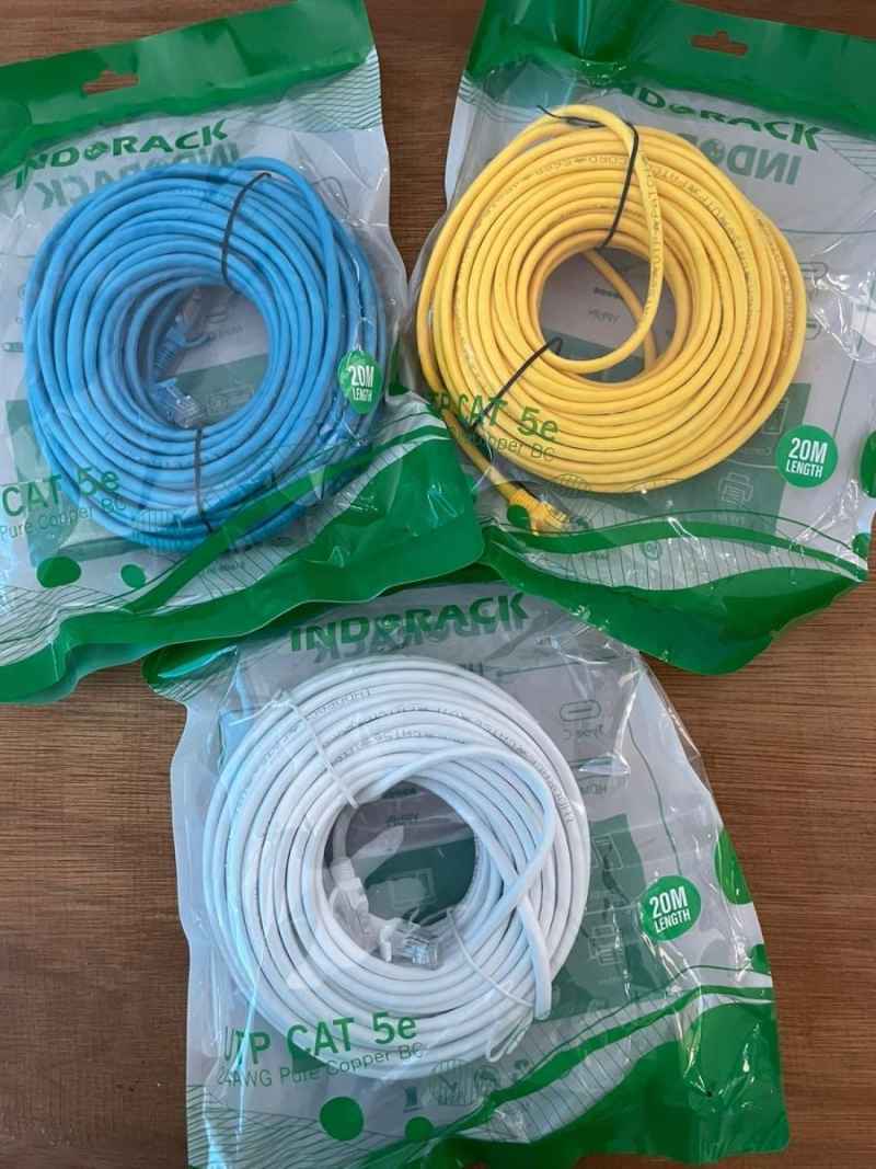 Jual Indorack Patch Cord Cat5e Kabel Lan Utp 20 Meter Rj45 Networking ...