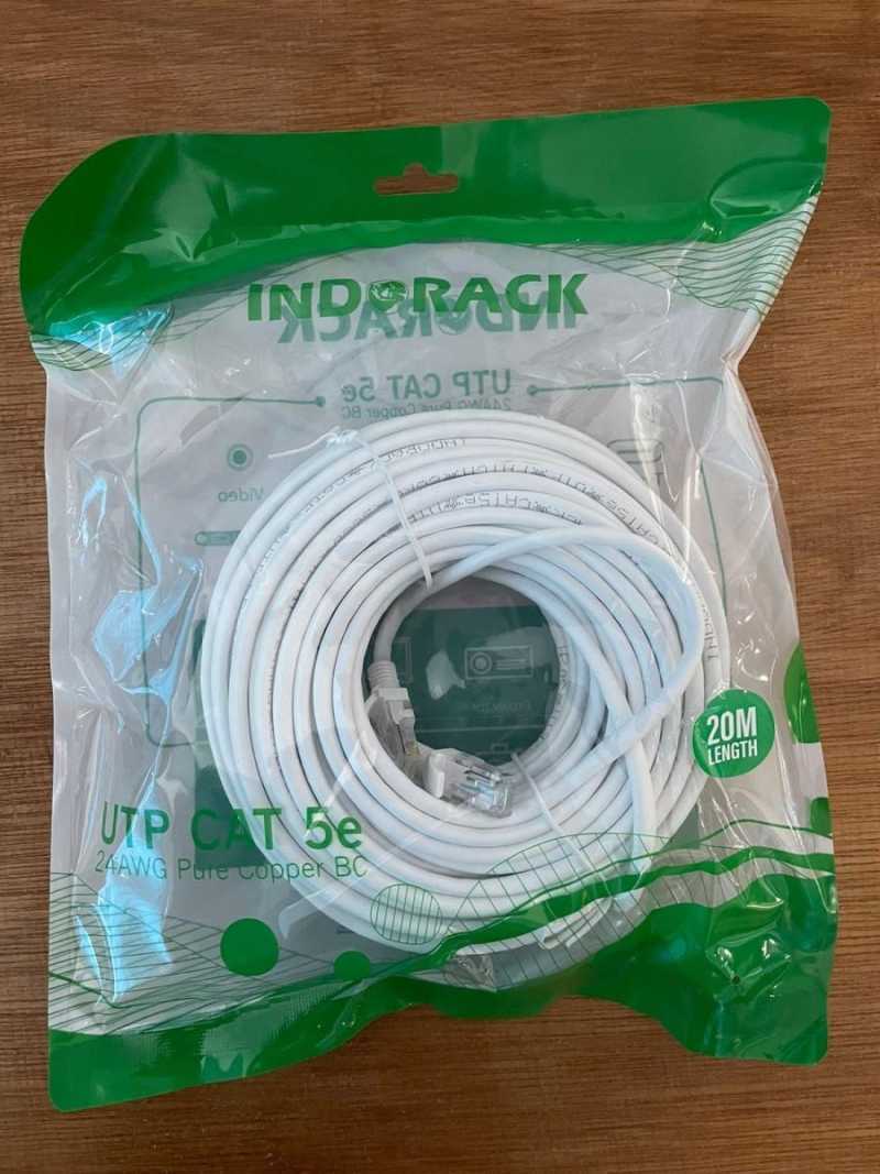 Jual Indorack Patch Cord Cat5e Kabel Lan Utp 20 Meter Rj45 Networking ...