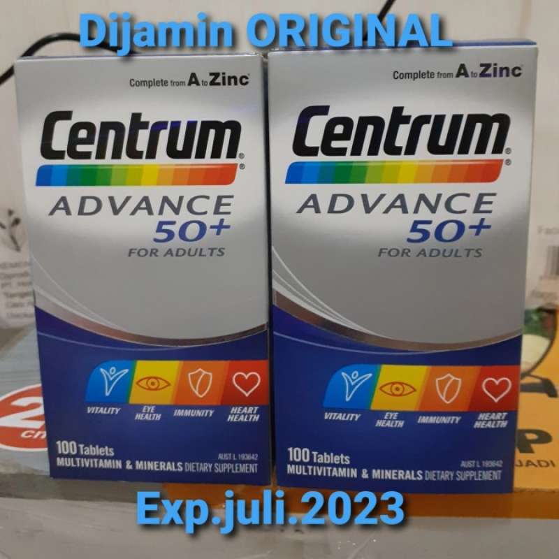 Jual centrum advance 50+ multivitamin & minerals for adults 100 tablets ...
