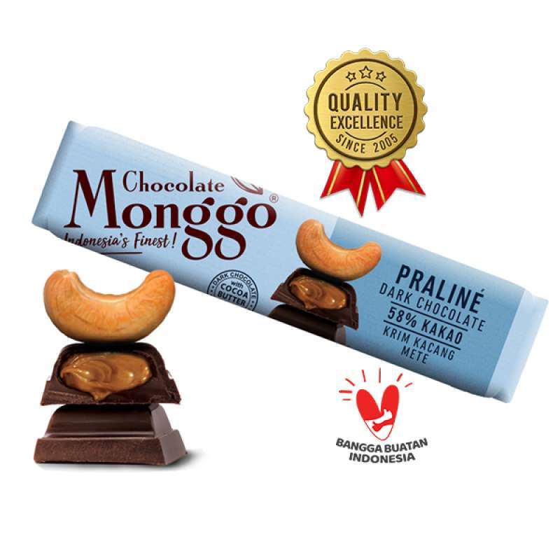 Promo Chocolate Monggo Cokelat Hitam 58% Kakao Dengan Krim Kacang Mete ...