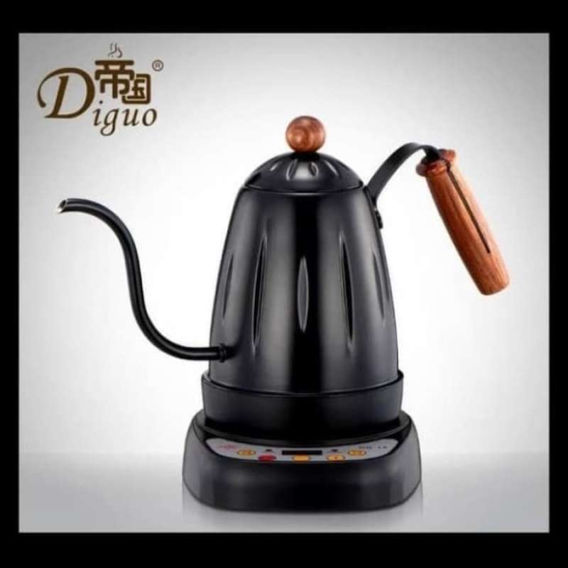 Jual Diguo Gooseneck Kettle Digital Elektrik Black Teko Leher Angsa di ...