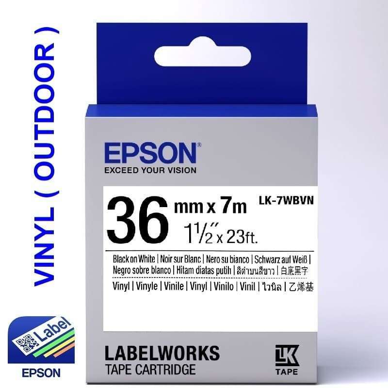 Jual Epson labelworks 36mm black on white vinyl label cartridge LK ...