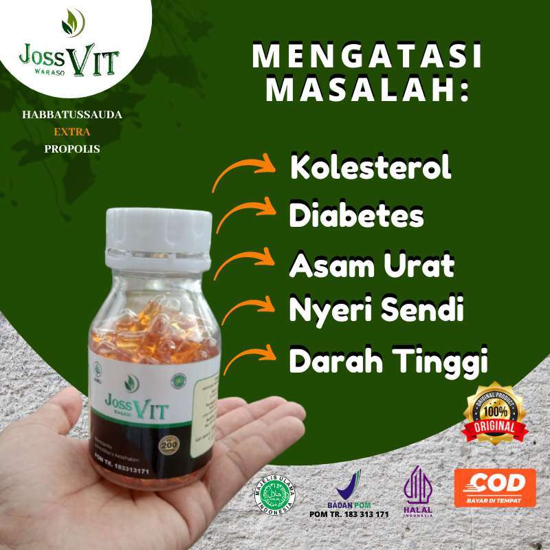 Jual Joss Vit Herbal Habbatussauda Kapsul Obat Koesterol Diabetes ...