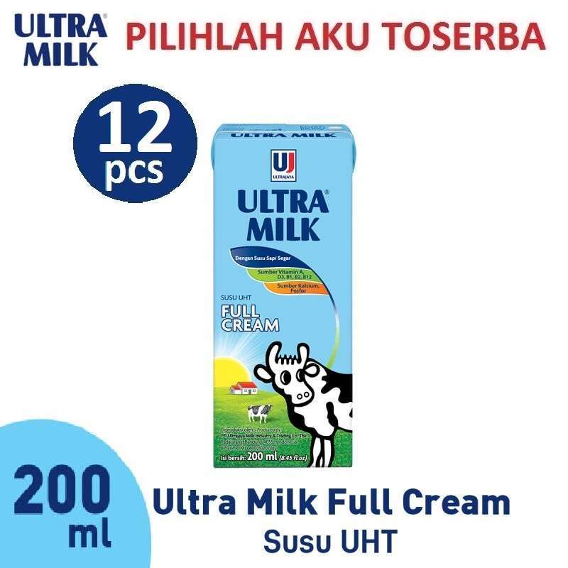 Promo Susu Ultra Full Cream - 200 ml (1 PAKET ISI 12) Diskon 10% di ...