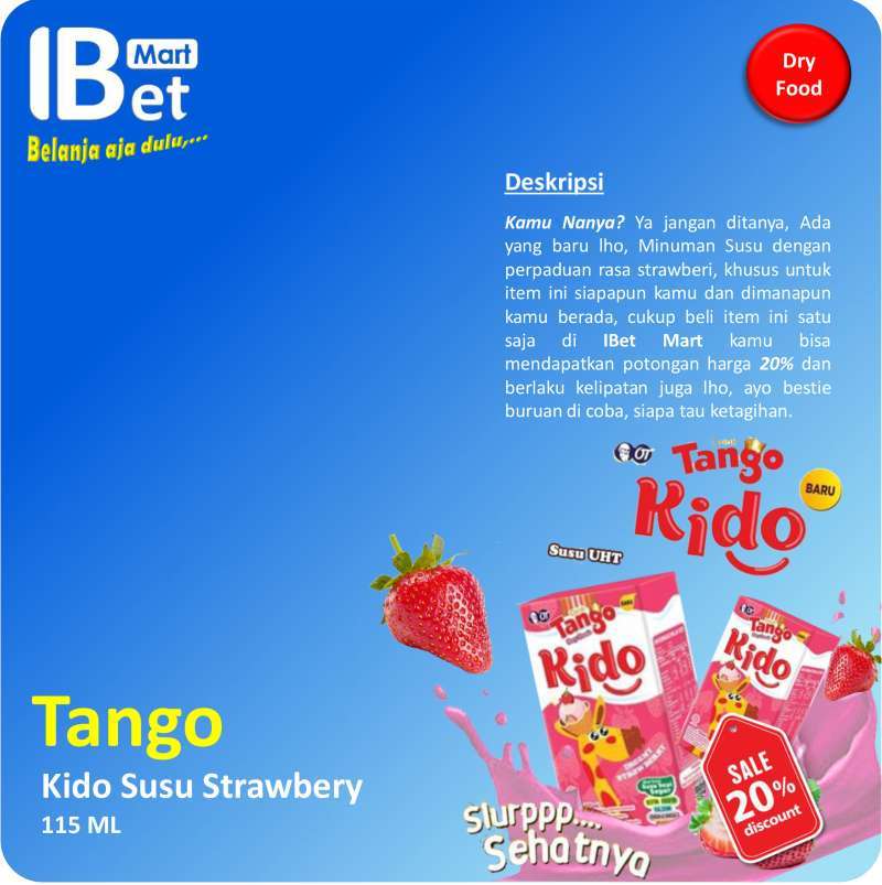 Promo Tango Kido Susu Strawbery 115 Ml Diskon 20% Di Seller Ibet Mart ...