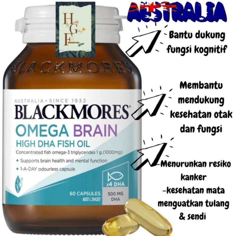 Promo Blackmores Omega Brain High Dha Fish Oil 60 Capsules Diskon 33% ...