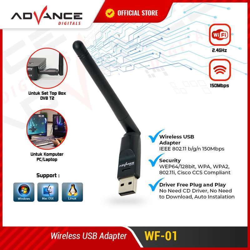 Jual Advance WF-01 USB Wifi Wireless Adapter Antena / Advance WF01 di ...