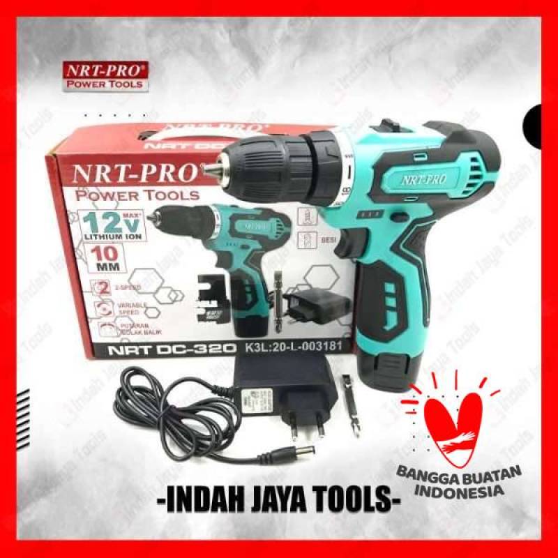 Jual NRT-PRO DC-320 Mesin Bor Cordless Drill Screwdriver Baterai 10 mm ...