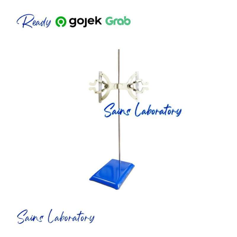 Promo Batang Statif 60 cm dan Alas Statif Klem Buret Doubel 1 Set ...