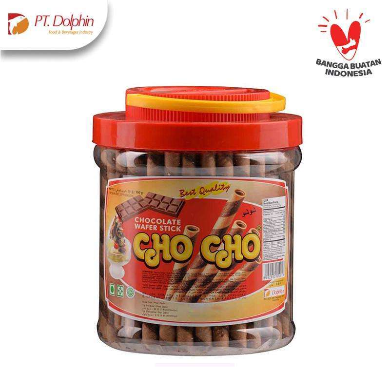 Jual PT.DOLPHIN Cho Cho Wafer Stick Chocolate 500 gr (Toples Besar) di ...