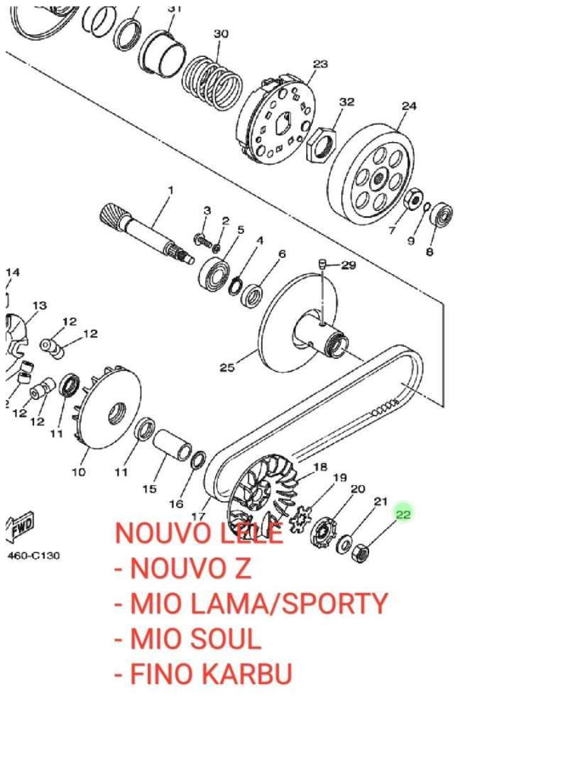 Jual Mur Puly Kipas Rumah Roller Cvt Nouvo Mio Sporty Soul Fino ...