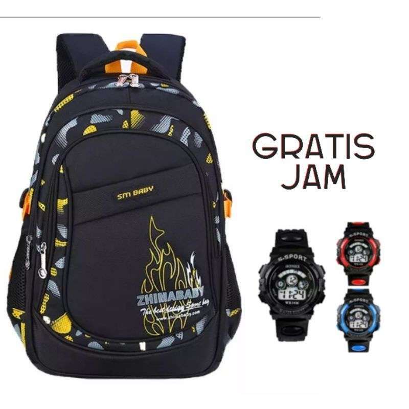 Jual Tas Ransel Zhimababy Backpack Anak Sekolah Sdsmp Bonus Jam Di ...