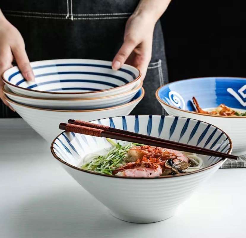 Jual Mangkok keramik udon ceramic import tebal corak jepang di Seller ...