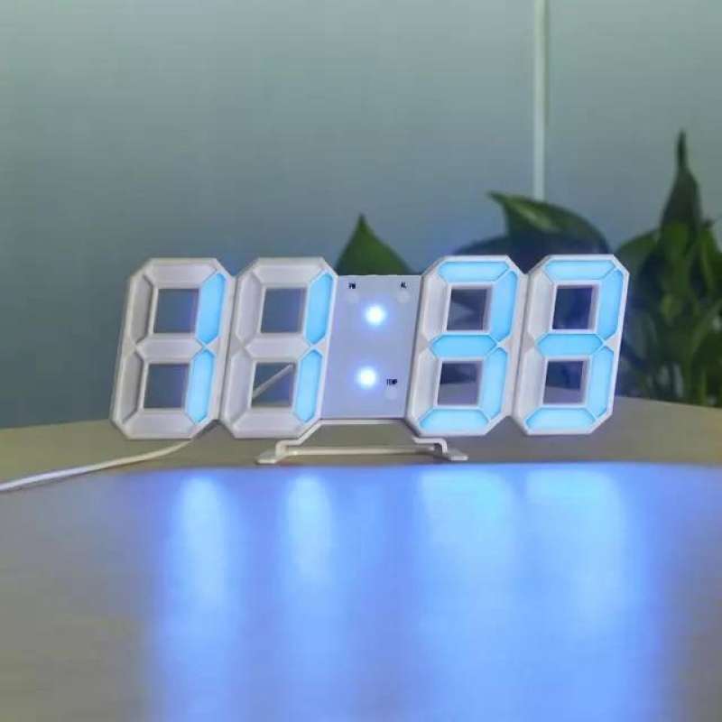Promo Jam Dinding Digital Led/jam Meja-alarm-suhu/jam 3d Besar Modern ...