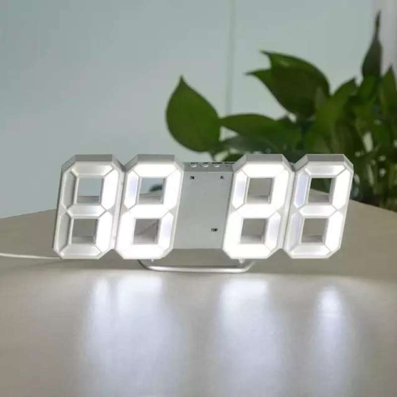 Promo Jam Dinding Digital Led/jam Meja-alarm-suhu/jam 3d Besar Modern ...