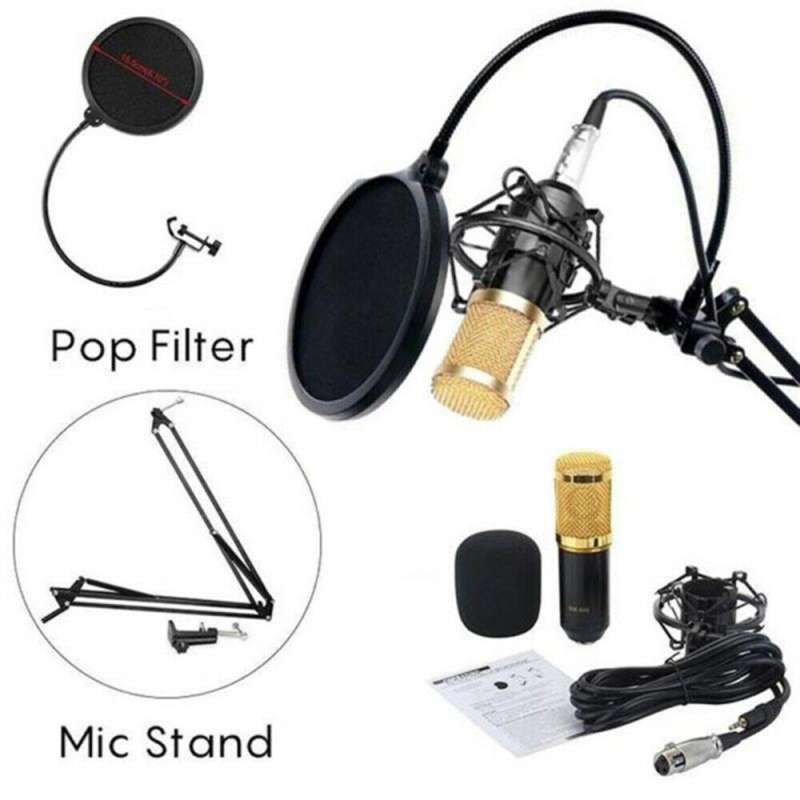 Jual Bm-800 Microphone Studio Kit Condenser Broadcasting Recording Mic ...
