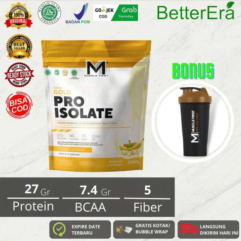 Jual Muscle First Pro Whey Gold Isolate Protein 5LBS -M1 Rasa Honey ...