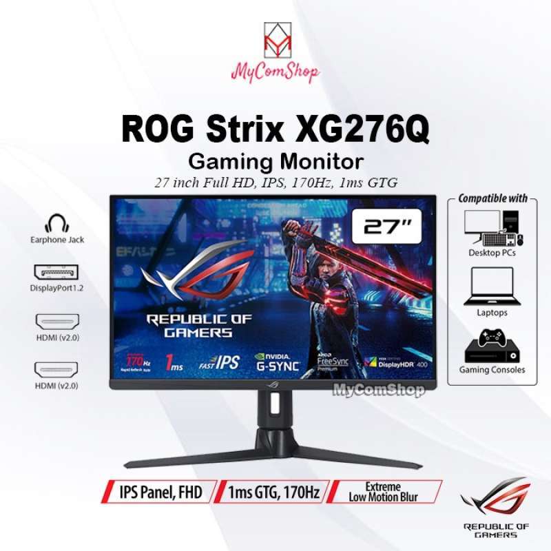 Jual ASUS ROG STRIX XG276Q GAMING MONITOR 27 INCH FHD IPS 170Hz 1MS GTG ...