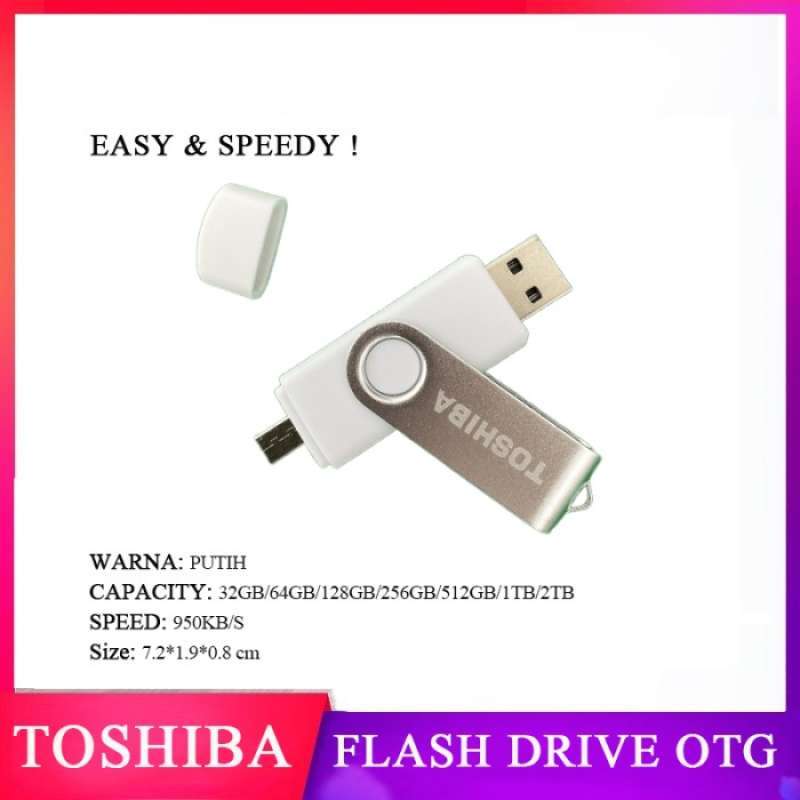 Promo TOSHIBA OTG 32/64G/128/256/512GB/1TB/2TB FLASH DRIVE Transmisi 950MB/S - Putih, 32GB ...