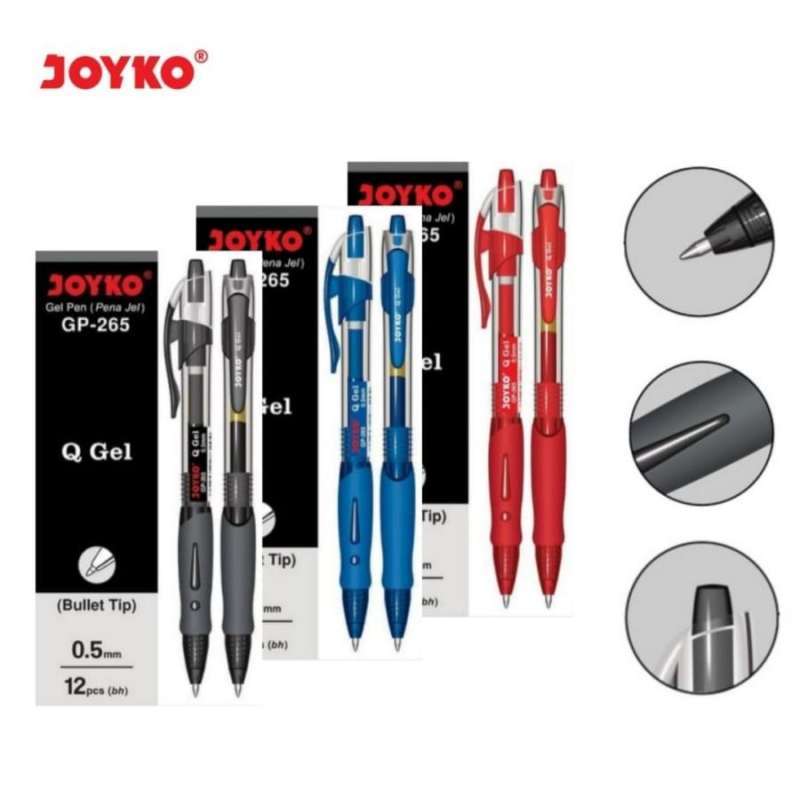 Jual [1 Box / 12 Pcs] Gel Pen Pulpen Pena Joyko Gp-265 Q Gel 0.5 Mm - Biru Di Seller Cantik Jaya ...