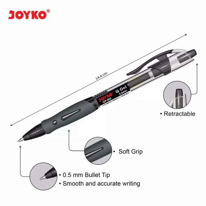 Jual [1 Box / 12 Pcs] Gel Pen Pulpen Pena Joyko Gp-265 Q Gel 0.5 Mm - Biru Di Seller Cantik Jaya ...