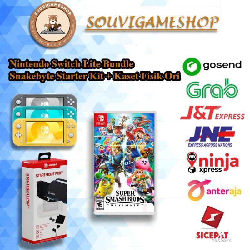 Jual CONSOLE NINTENDO SWITCH LITE BUNDLE AKSESORIS & KASET GAME ORI ...