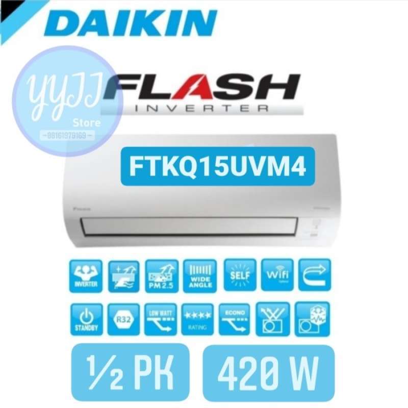 Promo AC Split Merk Thailand 1/2PK - Flash Inverter (FTKQ15UVM4) Diskon ...