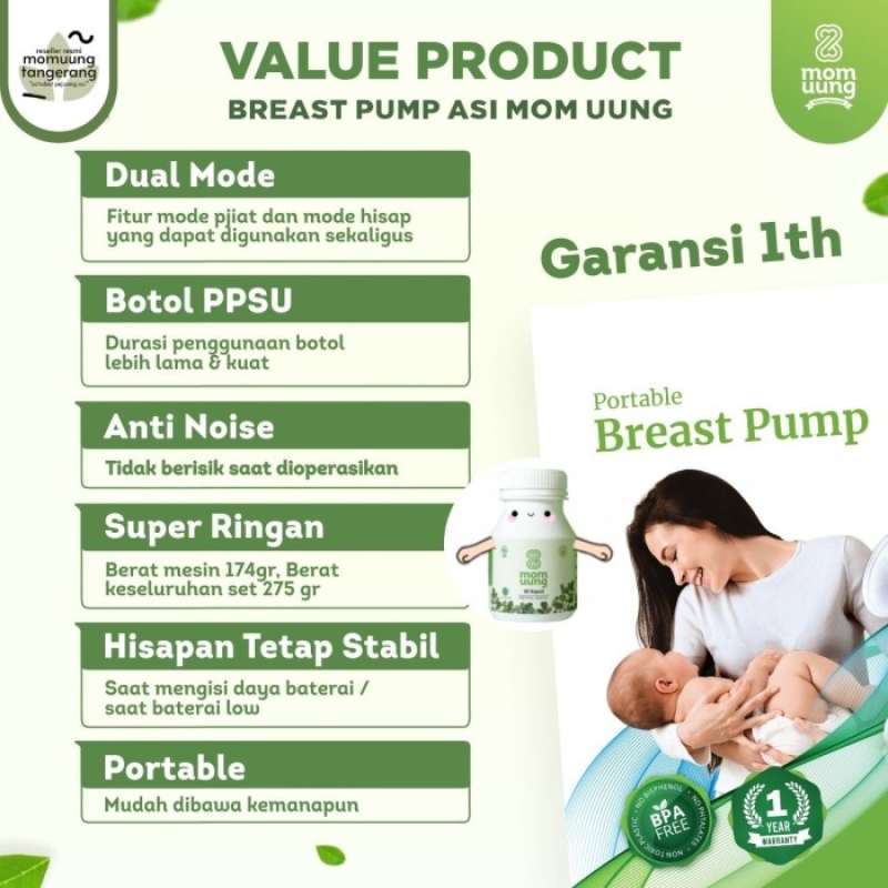 Promo BREAST PUMP MOM UUNG POMPA ASI ELEKTRIK MURAH MOMUUNG BREASTPUMP ...