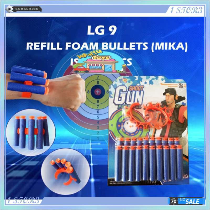 Promo Mainan Pluru Gabus Busa Pluru Pistol Peluru Reffil Tembak Lg9 ...