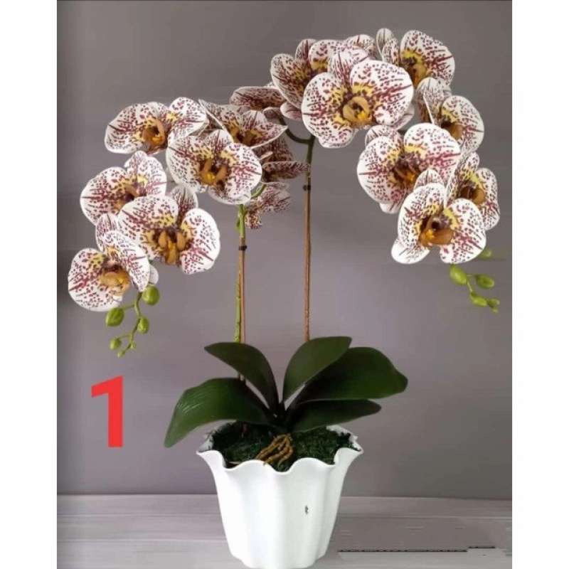 Jual VAS Anggrek latex Rangkaian 2 tangkai vas plastik bunga meja ...