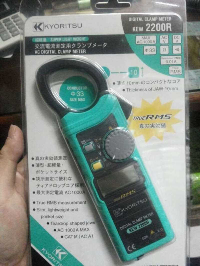 Jual Kyoritsu Kew Snap 2200r Ac 1000 Digital Clamp Meter 2200 R True ...