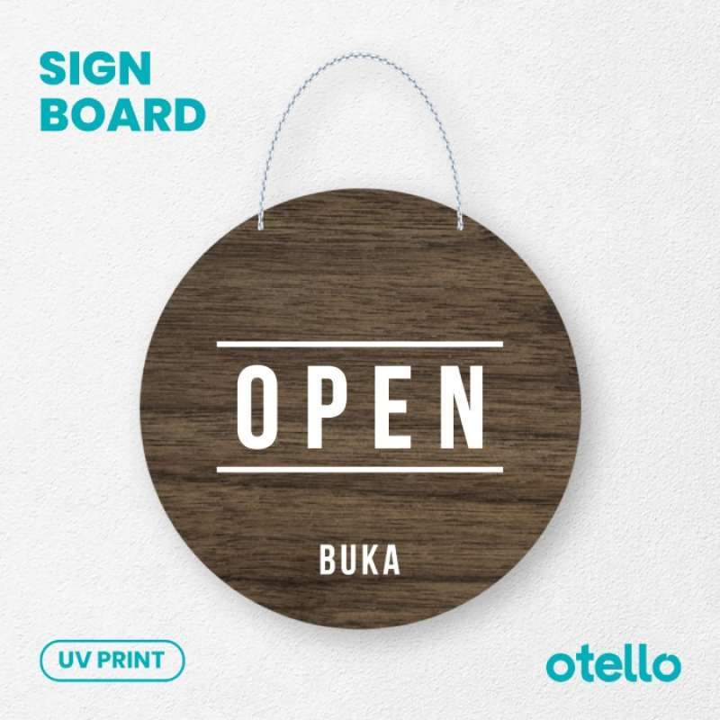 Promo Open Closed Sign Kayu Signage Gantung Print Buka Tutup Unik ...