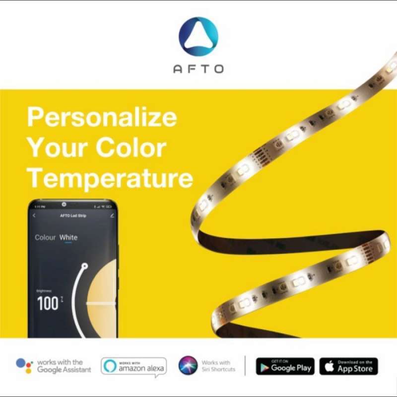 Promo AFTO Smart LED Strip 2M / Roll - LED Light Wifi Control IoT Smart ...
