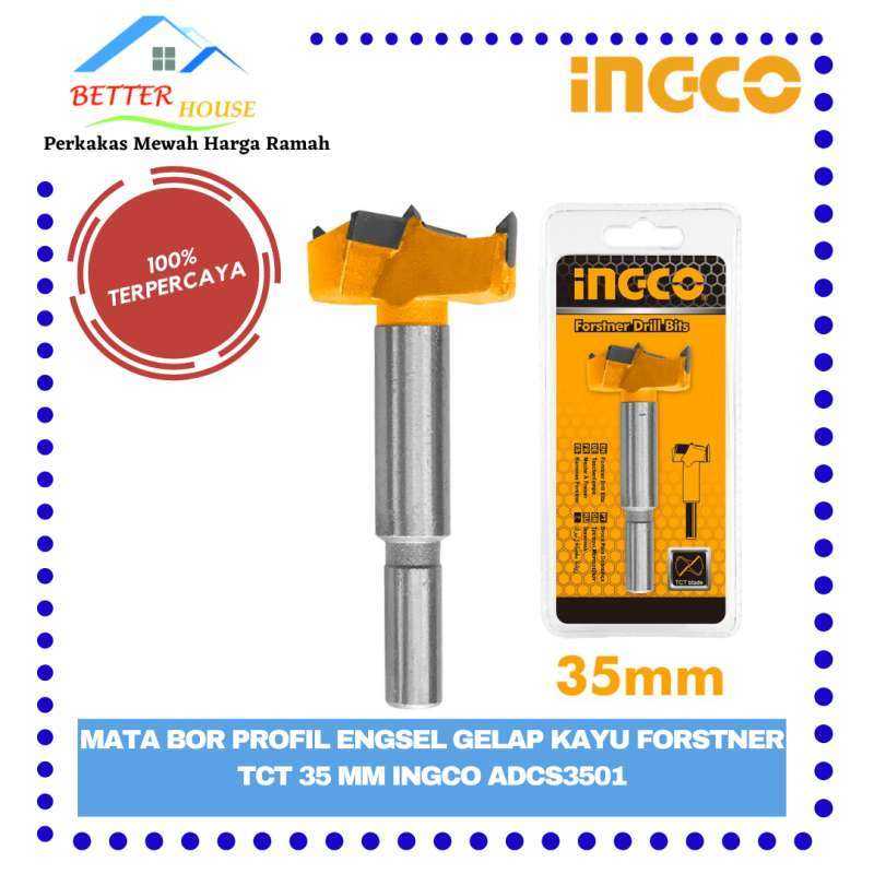 Jual MATA BOR PROFIL ENGSEL SENDOK GELAP KAYU FORSTNER TCT 35 mm INGCO ...