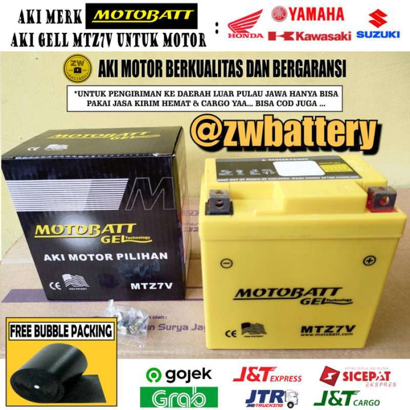 Promo Aki Motor KLX 150, Yamaha R25, CBR 250 MTZ7V MOTOBATT Diskon 23% di Seller Karbura Store ...