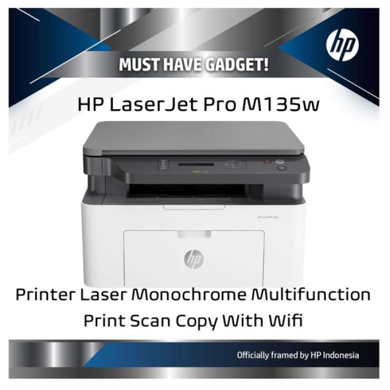 Jual Printer HP Laserjet MFP 135w M135w Print Scan Copy Wifi - BEST SELLER - Multicolor di ...