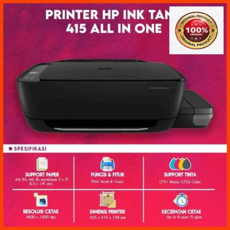 Promo Printer Hp Ink Tank 415 Wifi Direct Aio / Hp 415 Wireless All In ...