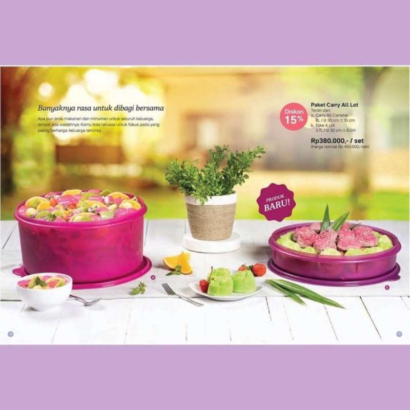 Promo Tupperware Carry A lot - toples bulat carry all canister 2pcs ...