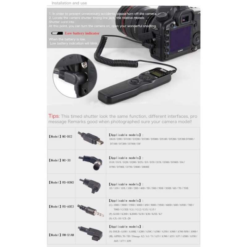 Jual Lynca Shutter Timer Remote Control Kamera Sony A100 A200 - Rm-s1am ...