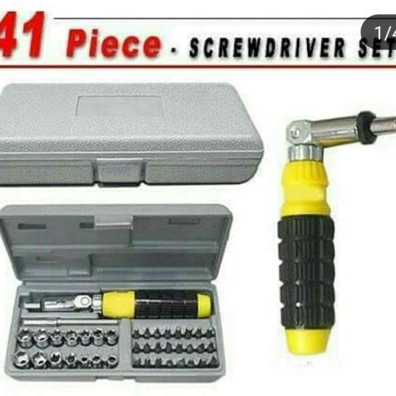 Jual Obeng 41 piece bit and socket set tool kit screwdriver set di ...