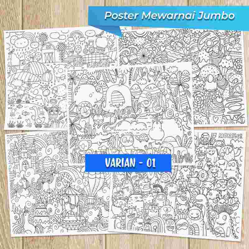 Jual Poster Mewarnai Jumbo Lembar Mewarnai Raksasa Ukuran A3 (32x48 cm ...