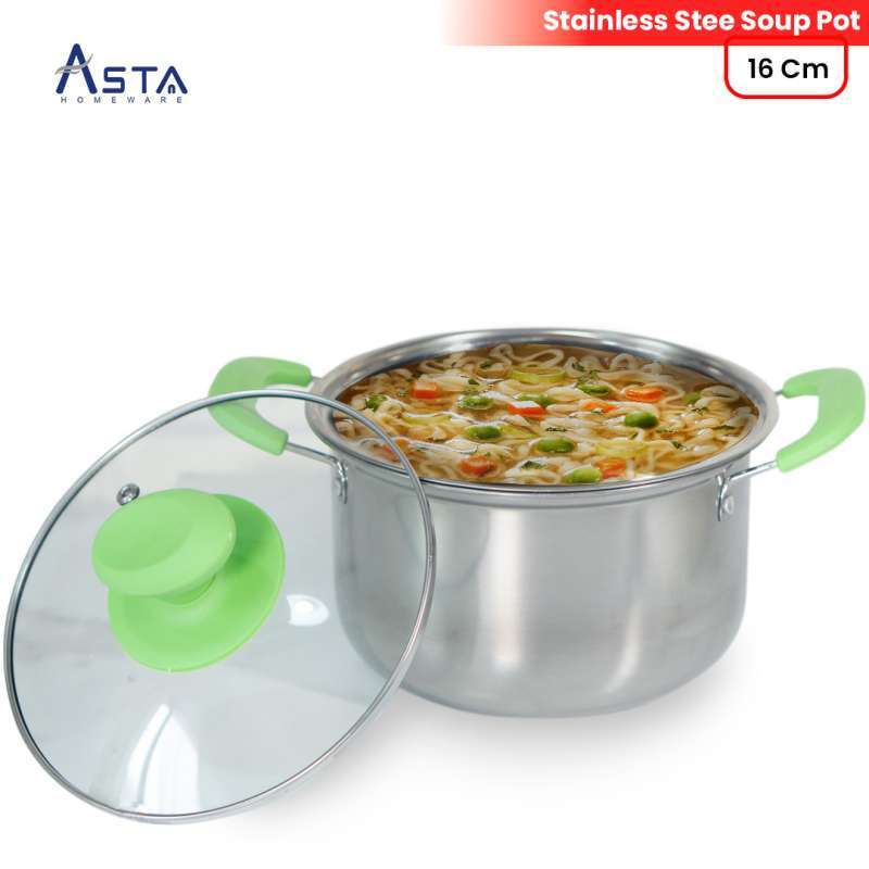 Promo Asta Homeware Panci Sup Pot 16 18 20 22 Cm Stainless Steel Tutup ...