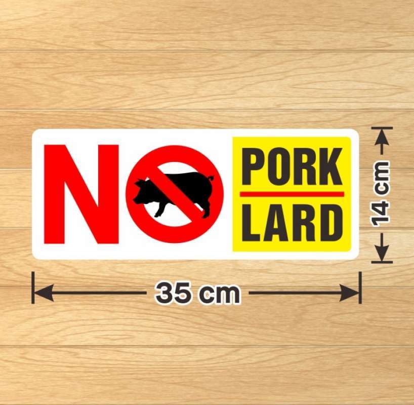 Promo Label Sticker No Pork No Lard Stiker Sign Halal Tidak Mengandung ...