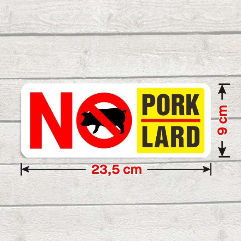 Promo Label Sticker No Pork No Lard Stiker Sign Halal Tidak Mengandung ...