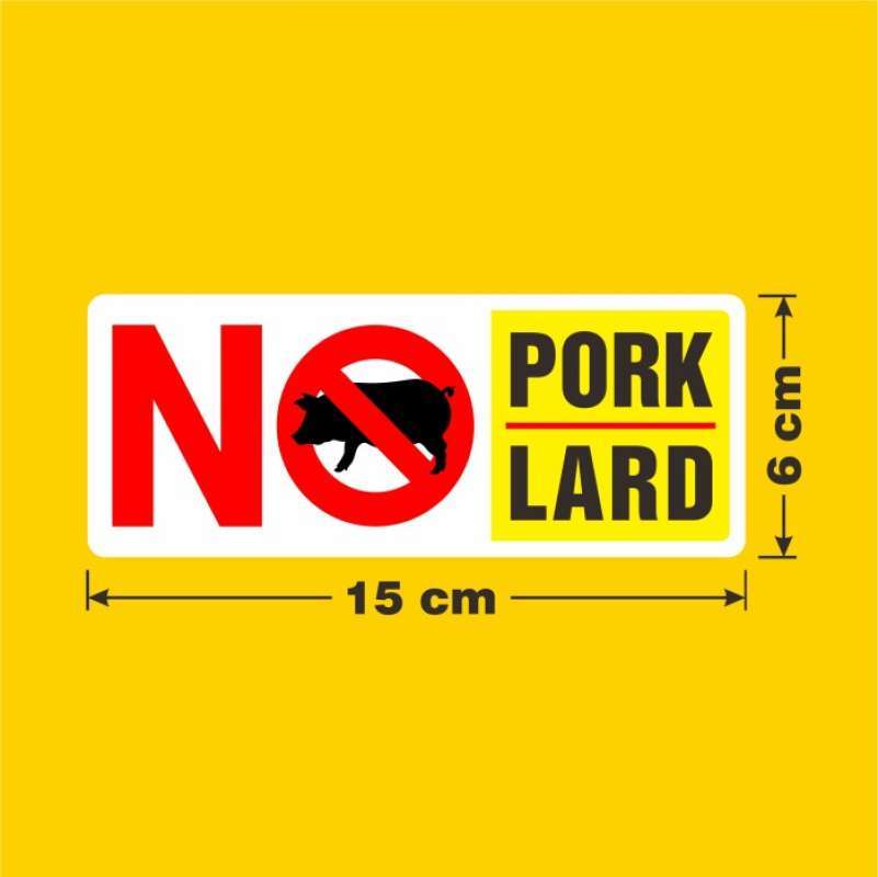 Promo Label Sticker No Pork No Lard Stiker Sign Halal Tidak Mengandung ...