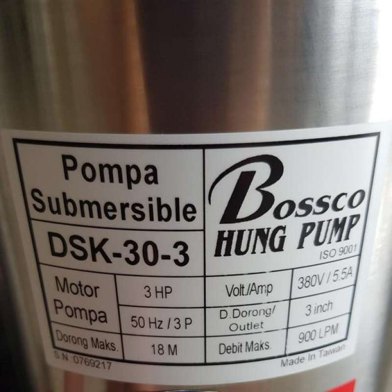 Jual Pompa Celup Air Kotor 3hp 3 380v Bossco Dsk-30-3 Sewage Pump ...