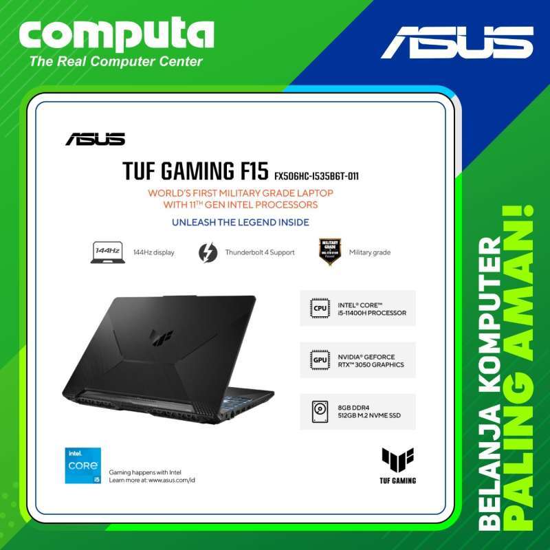 Promo Asus Tuf Gaming Fx506hc-i535b6t-o11 (intel® Core™ I5-11400h/8gb/512gb Ssd/win11 /nvidia ...